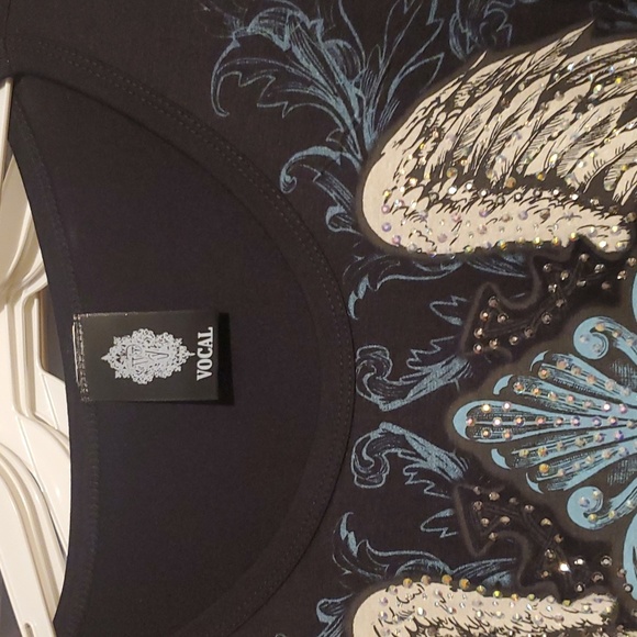Vocal | Tops | Stunning New Vocal Long Sleeve Rhinestone Shirt Top W ...